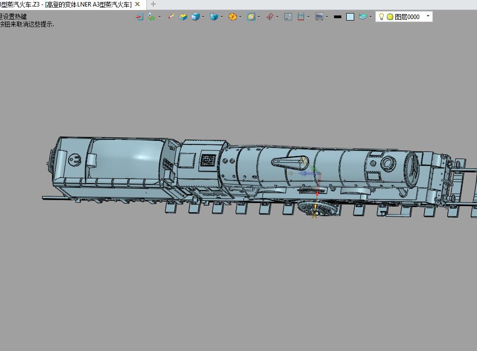 LNER A3型4472号苏格兰蒸气火车_STEP_模型图纸下载 – 懒石网
