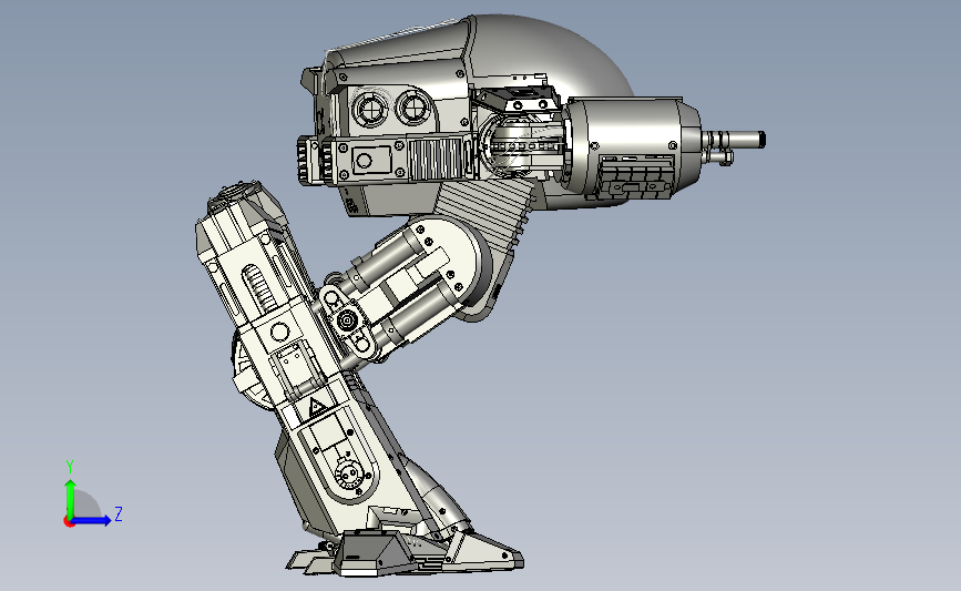 机械战警ED209 治安机器人_STEP_模型图纸下载 – 懒石网