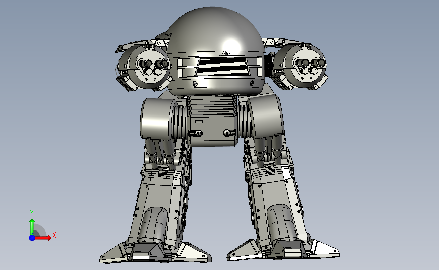 机械战警ED209 治安机器人_STEP_模型图纸下载 – 懒石网