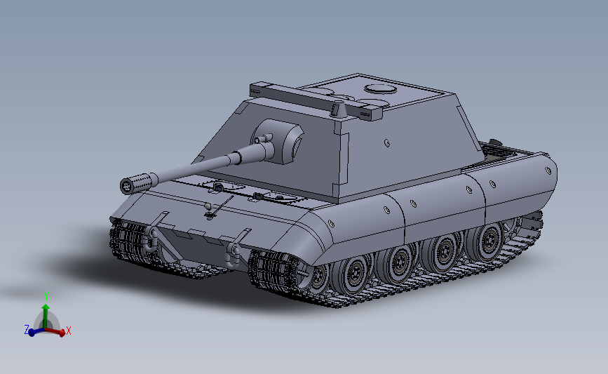 八号坦克 E100_SOLIDWORKS 2014_模型图纸下载 – 懒石网