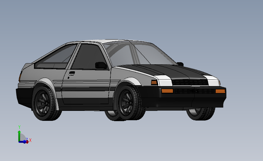 丰田AE86_SOLIDWORKS 2014_模型图纸下载 – 懒石网