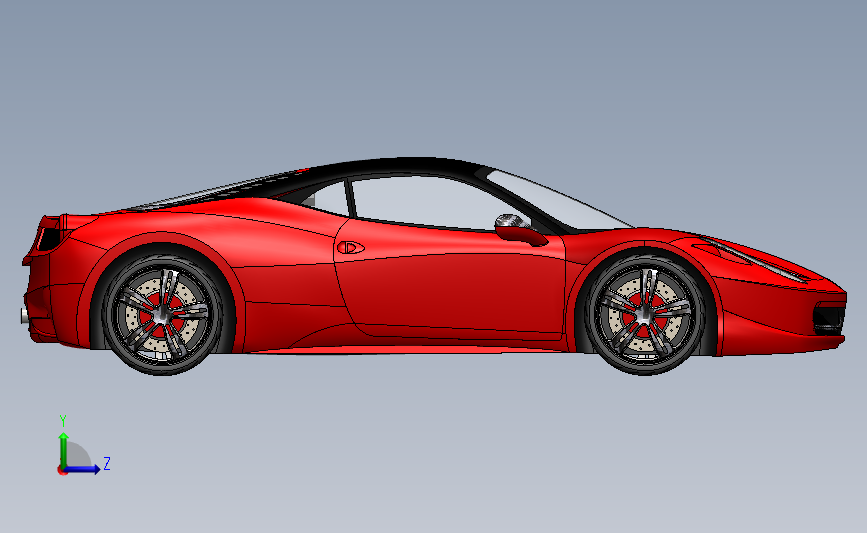跑车模型 法拉利 458 Solidworks 2015 模型图纸下载 懒石网