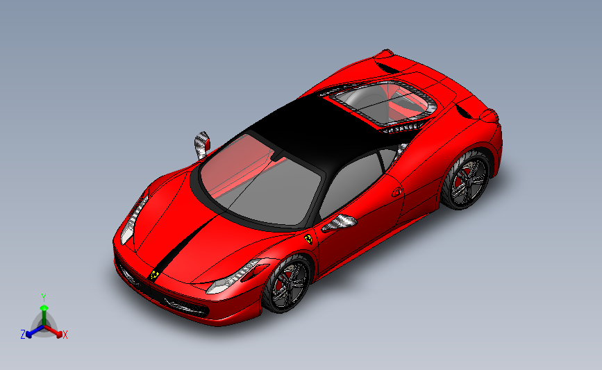 跑车模型 法拉利 458 Solidworks 2015 模型图纸下载 懒石网