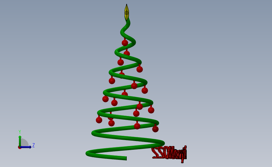 圣诞树_SOLIDWORKS 2019_模型图纸下载 – 懒石网