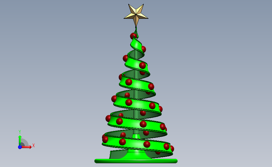 圣诞树8_SOLIDWORKS 2016_模型图纸下载 – 懒石网