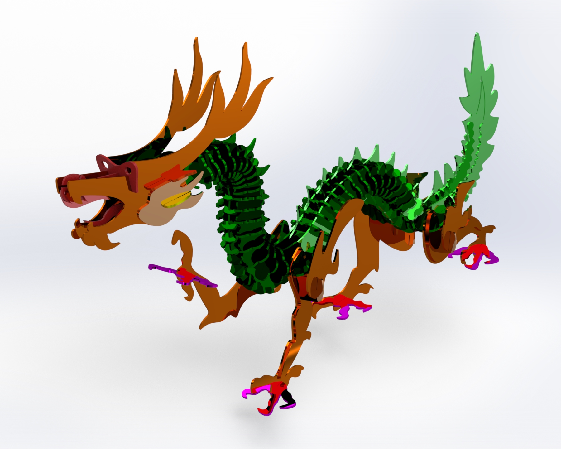 中国龙_SOLIDWORKS 2019_模型图纸下载 – 懒石网