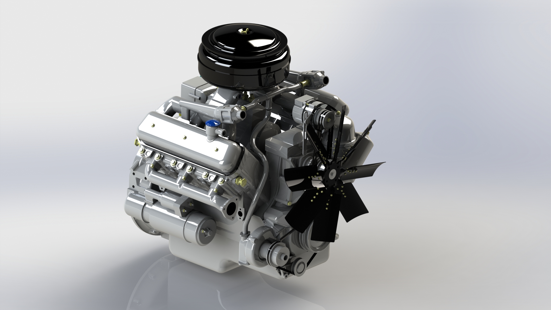 YAMZ-236柴油发动机_SOLIDWORKS 2016_模型图纸下载 – 懒石网