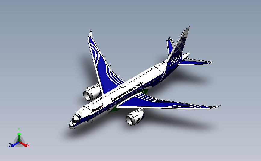 波音787飞机_SOLIDWORKS 2016_模型图纸下载 – 懒石网