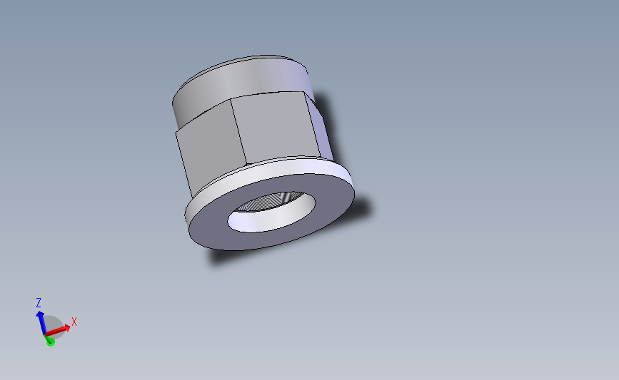 2型非金属嵌件六角锁紧螺母平垫组件m6 Solidworks 2009 模型图纸下载 懒石网