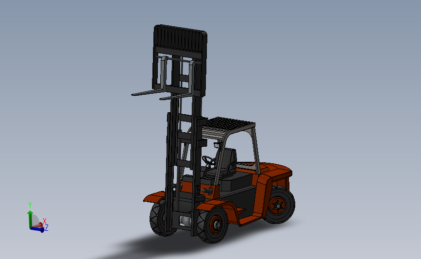 叉车模型_SOLIDWORKS 2016_模型图纸下载 – 懒石网