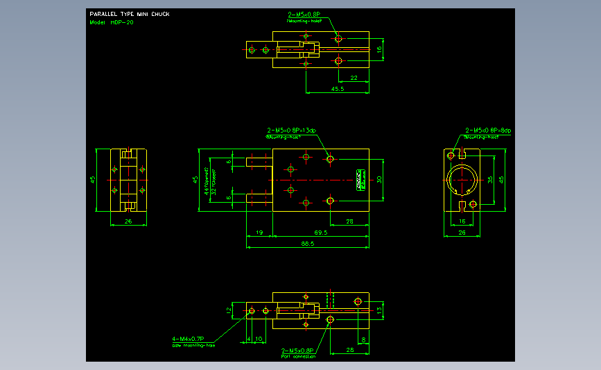 气立可CHELIC气动元件2D-DNL63x150_AutoCAD 2000_模型图纸下载 – 懒石网