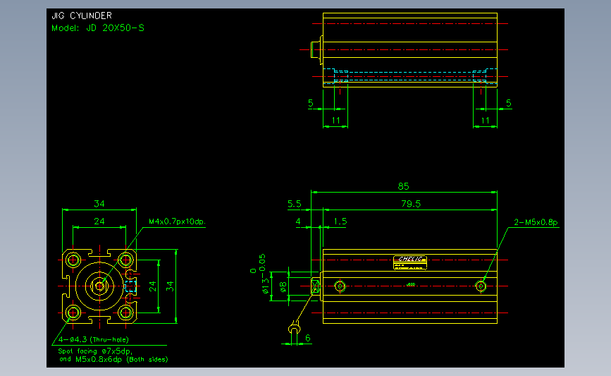 气立可CHELIC气动元件2D-JD20x50-S_AutoCAD 2000_模型图纸下载 – 懒石网