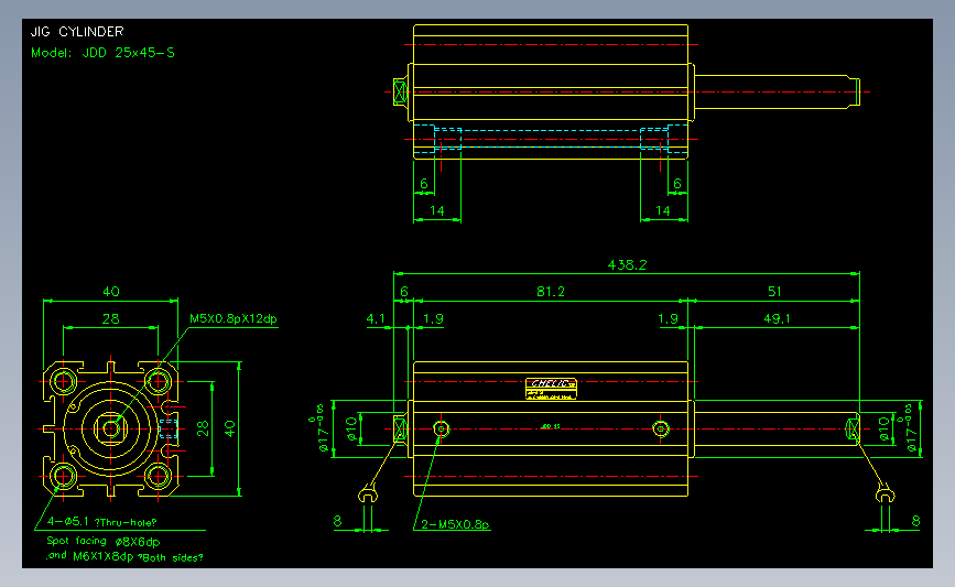 气立可CHELIC气动元件2D-JDD25x45-S_AutoCAD 2000_模型图纸下载 – 懒石网