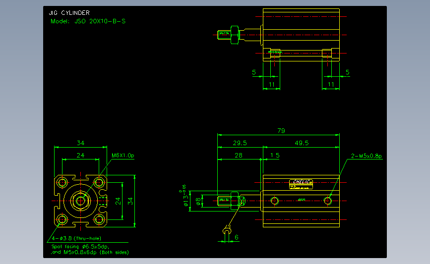气立可CHELIC气动元件2D-JSO12x25-B_AutoCAD 2000_模型图纸下载 – 懒石网