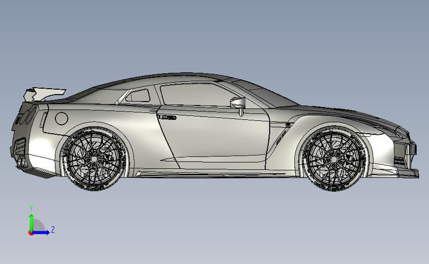 日产GTR跑车模型_STEP_模型图纸下载 – 懒石网