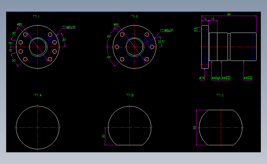 银泰滚珠丝杆FDDC02010T3-B_AutoCAD 2000_模型图纸下载 – 懒石网