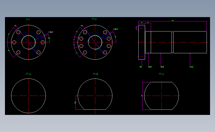 银泰滚珠丝杆FDDC03212T5-E_AutoCAD 2000_模型图纸下载 – 懒石网