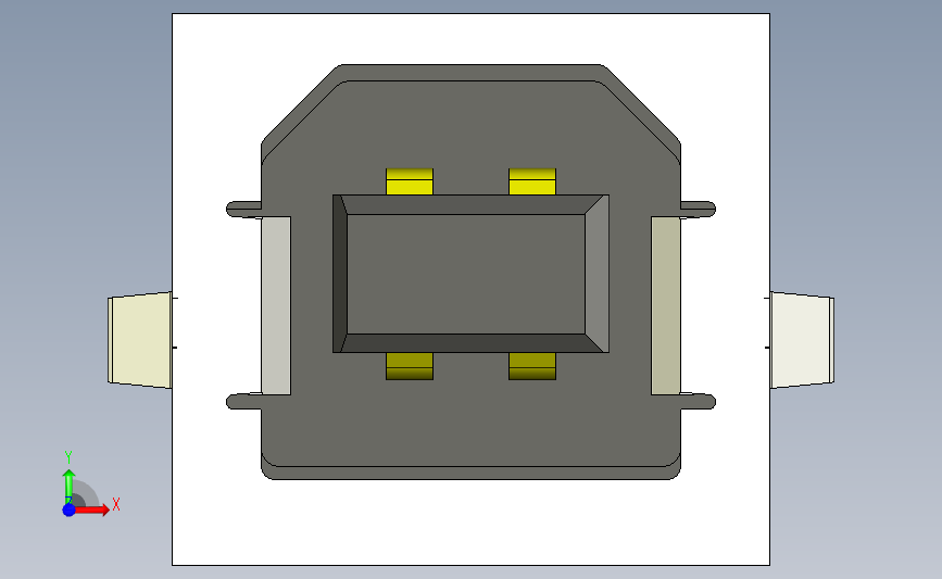 USB-TYPE-B（母座立式）_STEP_模型图纸下载 – 懒石网