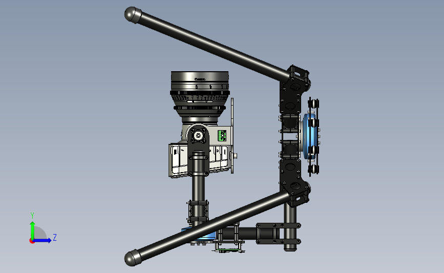 带起落架的三轴万向架_STEP_模型图纸下载 – 懒石网