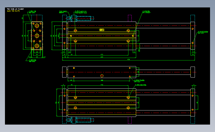 气立可CHELIC气动元件2D-TSB25x175_AutoCAD 2000_模型图纸下载 – 懒石网