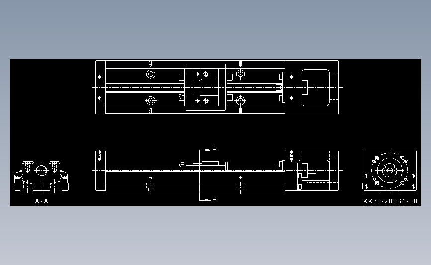 ROBOT 线性马达平台KK60-200S1-F0.dwg_AutoCAD 2000_模型图纸下载 – 懒石网