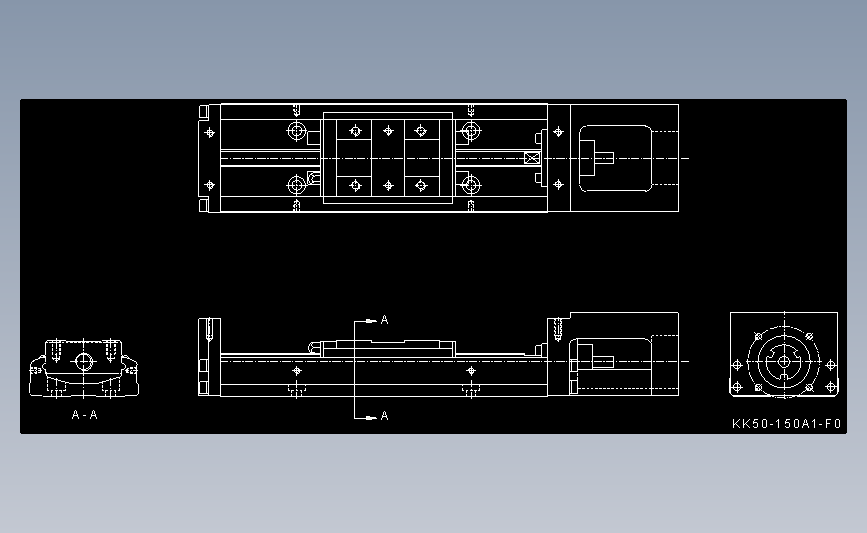 ROBOT 线性马达平台KK50-150A1-F0.dwg_AutoCAD 2000_模型图纸下载 – 懒石网