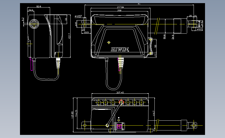台湾上银HIWIN电动推杆+线性致动器LAK4N+LAN1_AutoCAD_模型图纸下载 – 懒石网