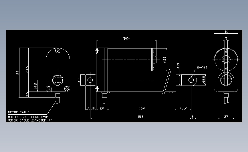 台湾上银HIWIN电动推杆+线性致动器LAN1-100_AutoCAD 2000_模型图纸下载 – 懒石网
