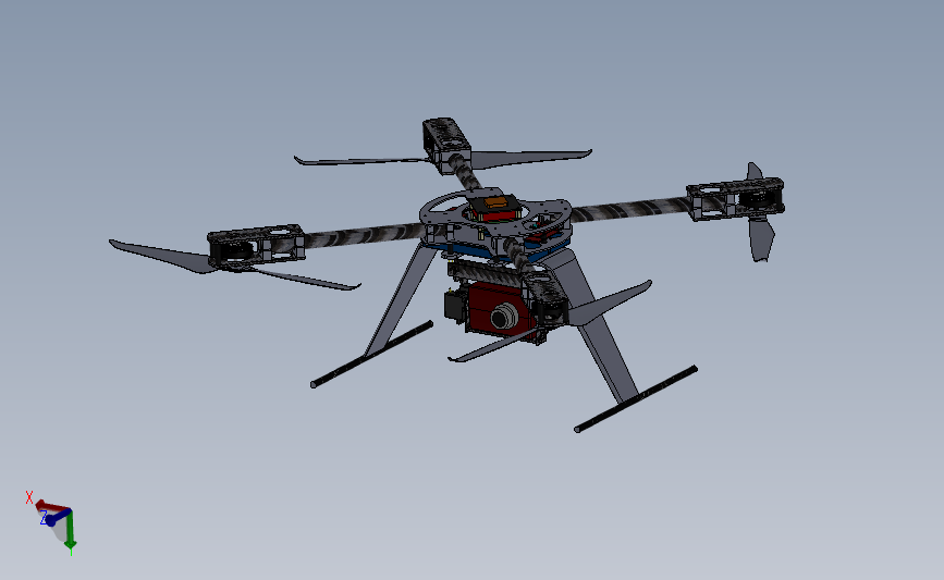 四轴飞行器3d模型 Solidworks 2011 模型图纸下载 懒石网