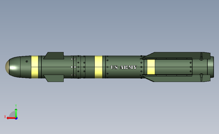 AGM-114 Hellfire 海尔法 空对地导弹模型3D图纸-STEP格式_STEP_模型图纸下载 – 懒石网