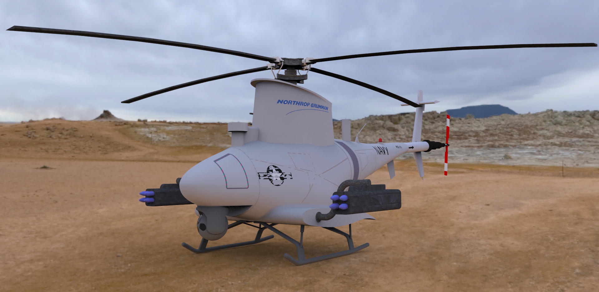 MQ-8B火力侦察兵垂直起飞和着陆战术无人直升机图纸-IGS、STEP格式_IGES_模型图纸下载 – 懒石网