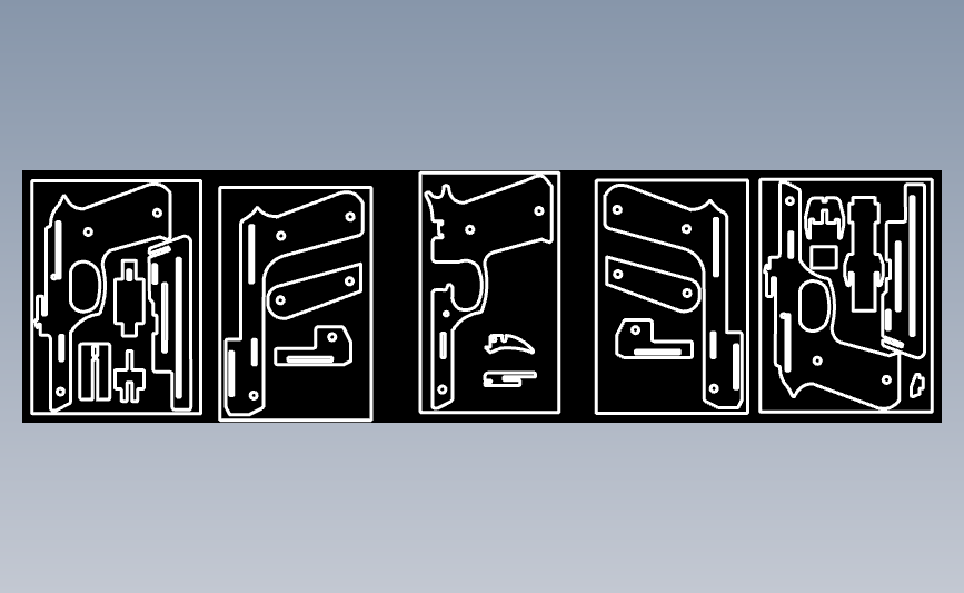 手枪_AutoCAD_模型下载 – 懒石网