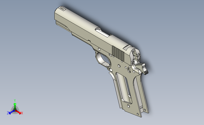 M1911手枪_Inventor_模型图纸下载 – 懒石网