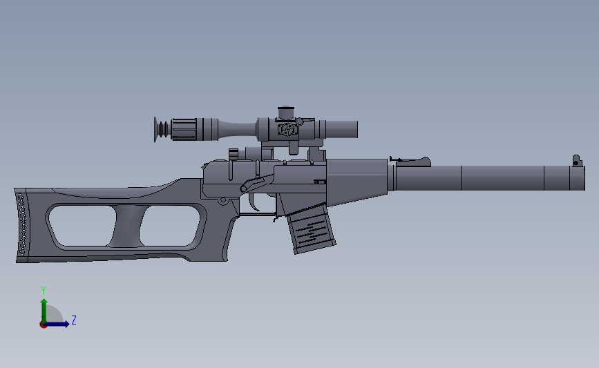 vss枪_SOLIDWORKS 2019_模型图纸下载 – 懒石网