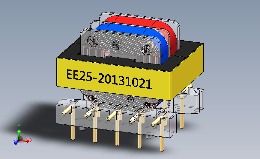 EE25磁芯_SOLIDWORKS 2014_模型图纸下载 – 懒石网