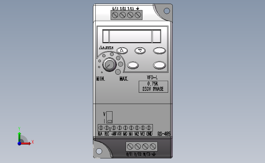 VFD-L 台达变频器_SOLIDWORKS 2014_模型图纸下载 – 懒石网
