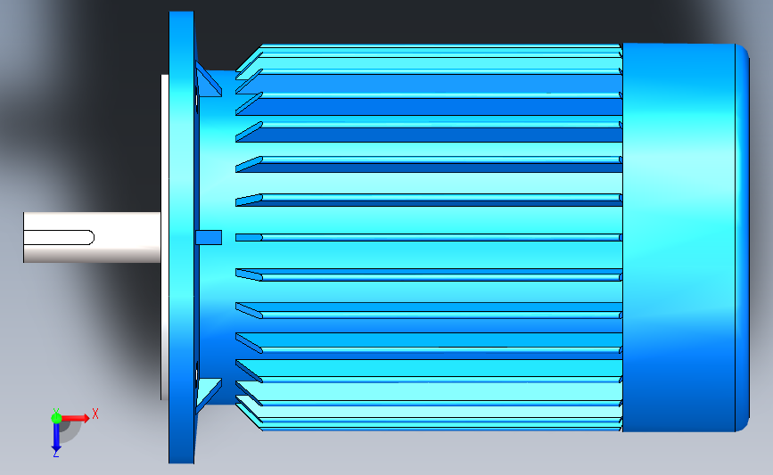 三相异步电动机Y2-100L-2(法兰固定)_SOLIDWORKS 2011_模型图纸下载 – 懒石网