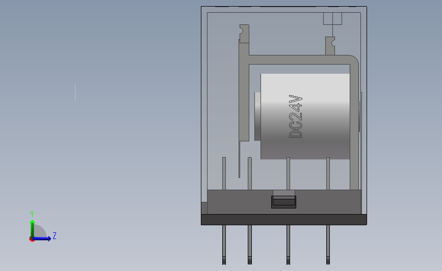 德力西24V中间继电器CDZ9-52P_SOLIDWORKS 2016_模型图纸下载 – 懒石网