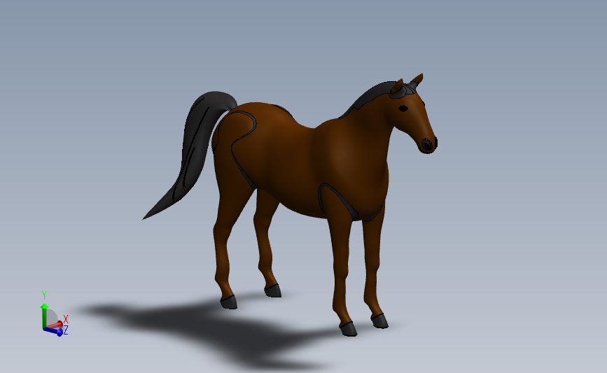 马_SOLIDWORKS 2014_模型图纸下载 – 懒石网