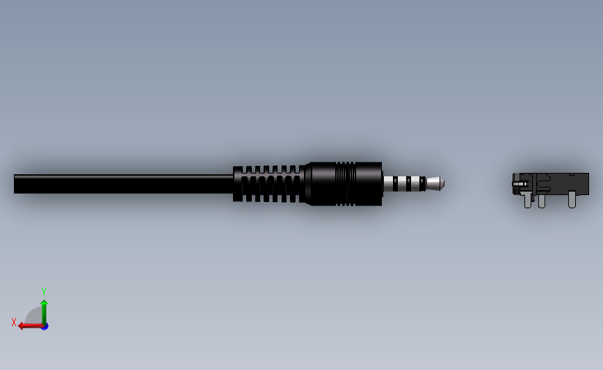 3.5mm耳机-直插头+PJ-320插口_SOLIDWORKS 2016_模型图纸下载 – 懒石网