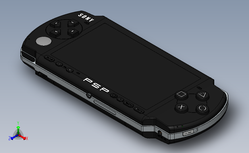 索尼 PSP 3000_SOLIDWORKS 2016_模型图纸下载 – 懒石网
