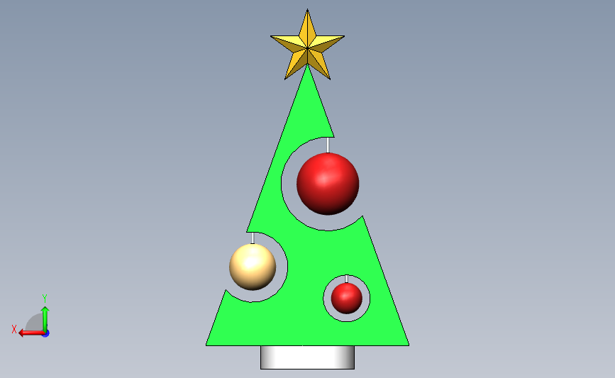 圣诞树_SOLIDWORKS 2021_模型图纸下载 – 懒石网