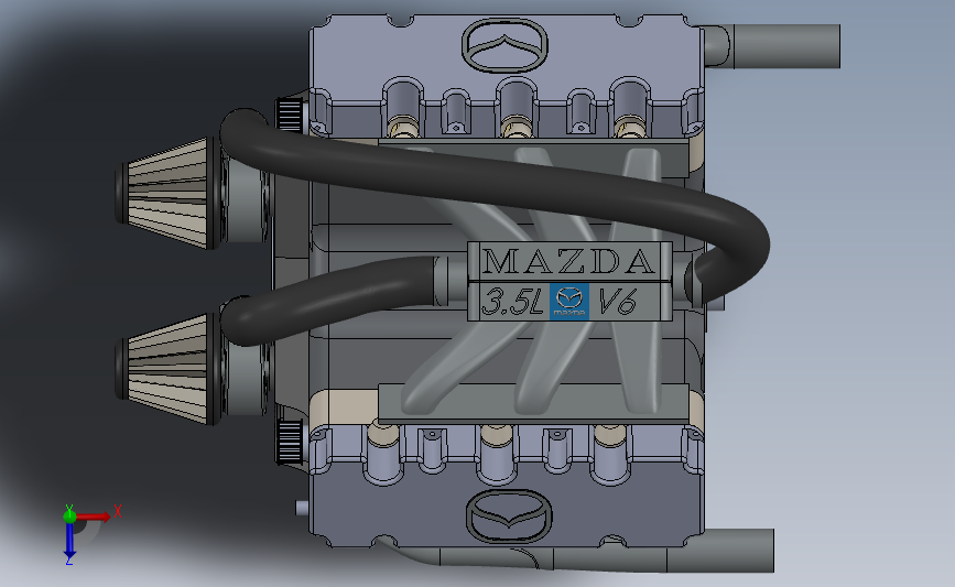 35.L Mazda V6发动机模型3D图纸 Solidworks设计发动机_SOLIDWORKS 2014_模型图纸下载 – 懒石网