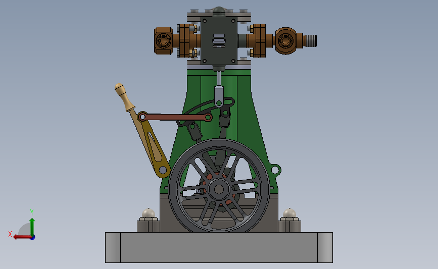 Vertical Twin Steam Engine with Reverse Gear ( Y )发动机_SOLIDWORKS 2012 ...
