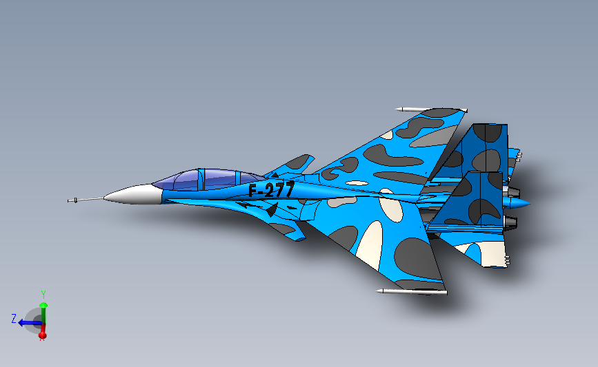 苏-33 喷气式飞机_SOLIDWORKS 2019_模型图纸下载 – 懒石网