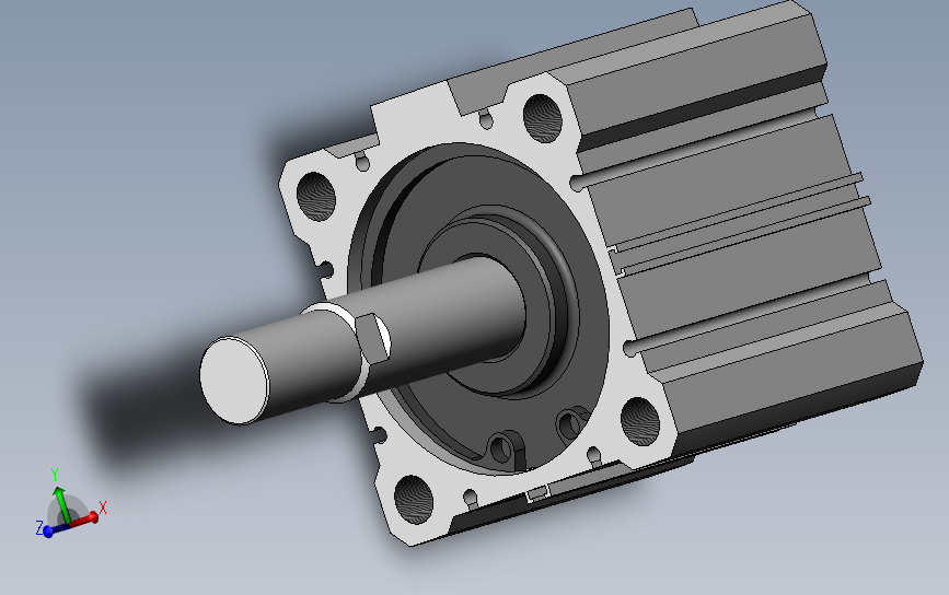 气缸cq2a80 50dm， Solidworks 2014 模型图纸下载 懒石网