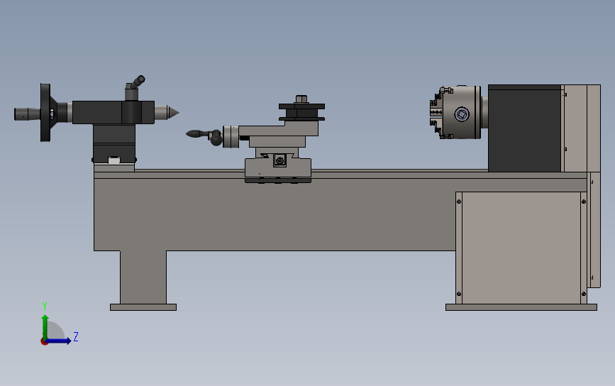 迷你trona微型车床3d数模图纸 Solidworks设计 Solidworks 2015 模型图纸下载 懒石网