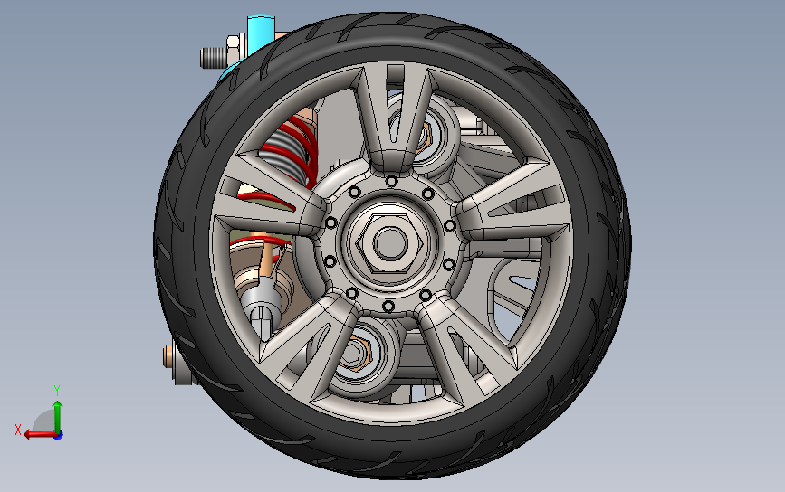 汽车双横臂悬架系统_SOLIDWORKS 2018_模型图纸下载 – 懒石网