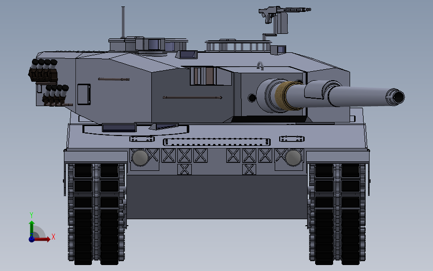 一种玩具坦克模型(leopard 2a4)_SOLIDWORKS 2014_模型图纸下载 – 懒石网