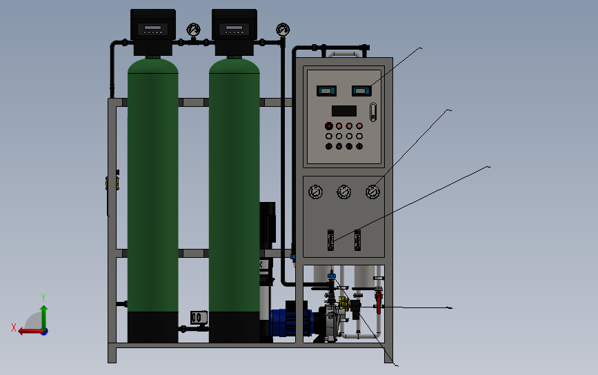 1:1 0.5TRO纯水设备_SOLIDWORKS 2020_模型图纸下载 – 懒石网